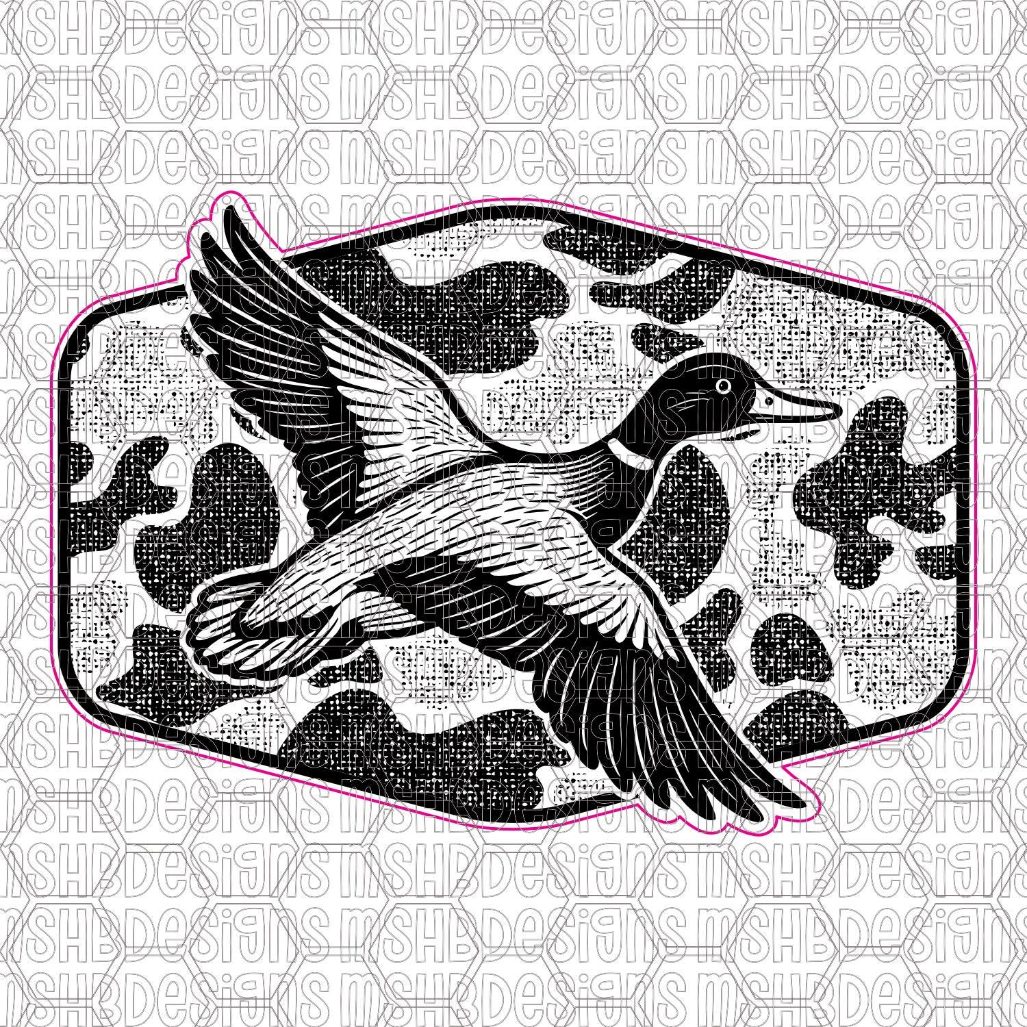 Flying Duck Linen Camo Patch Design | Digital Duck Hunting Graphic ...