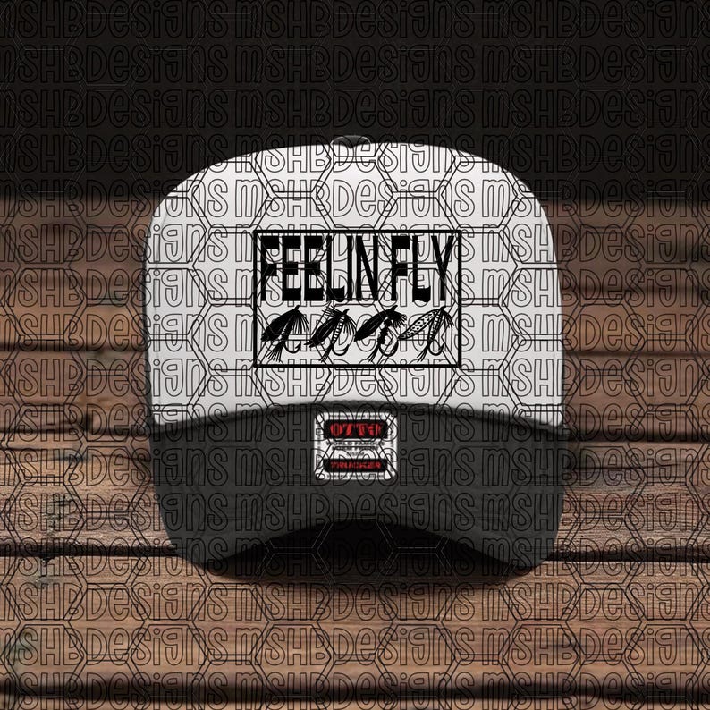 Feelin Fly SVG | Fly Fishing Hook Hat Patch Design | Laser Engraving File for Cricut Glowforge ...