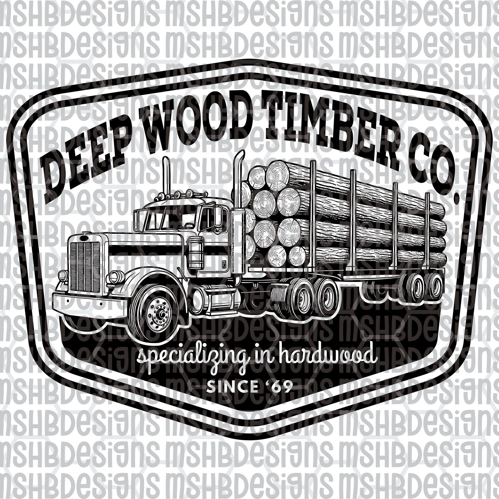 Deep Wood Timber Co SVG – Logging Truck Hat Patch Digital File ...