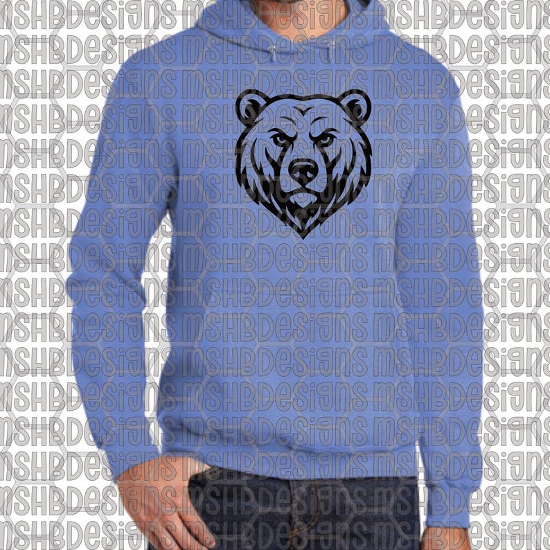 Bear Head SVG PNG PDF Eps Dxf | Bold Grizzly Logo Style Patch File ...