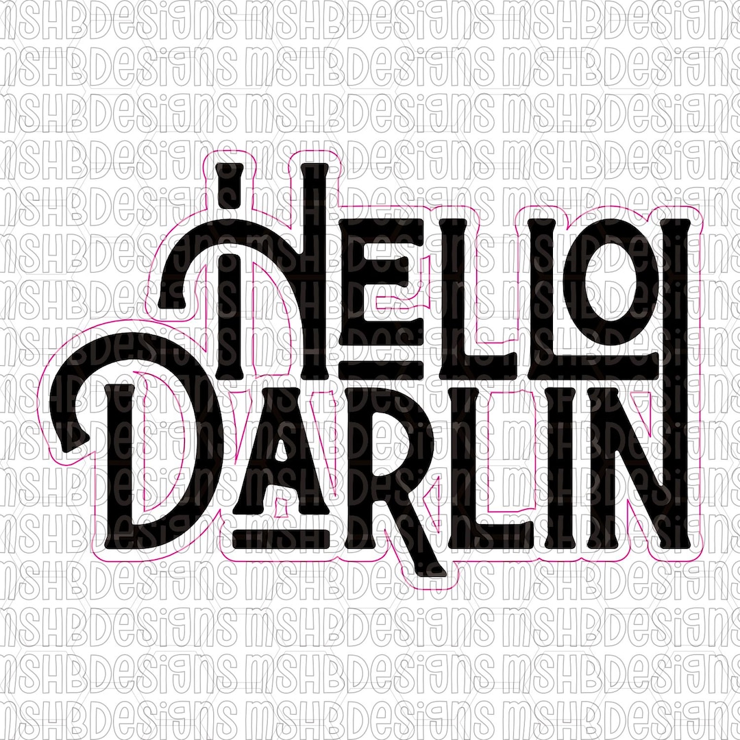 Hello Darlin SVG | Retro Western Font Patch Design | Digital File for ...