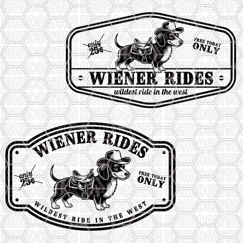 Wiener Rides SVG PNG DXF Eps Pdf – Funny Cowboy Dachshund Design ...