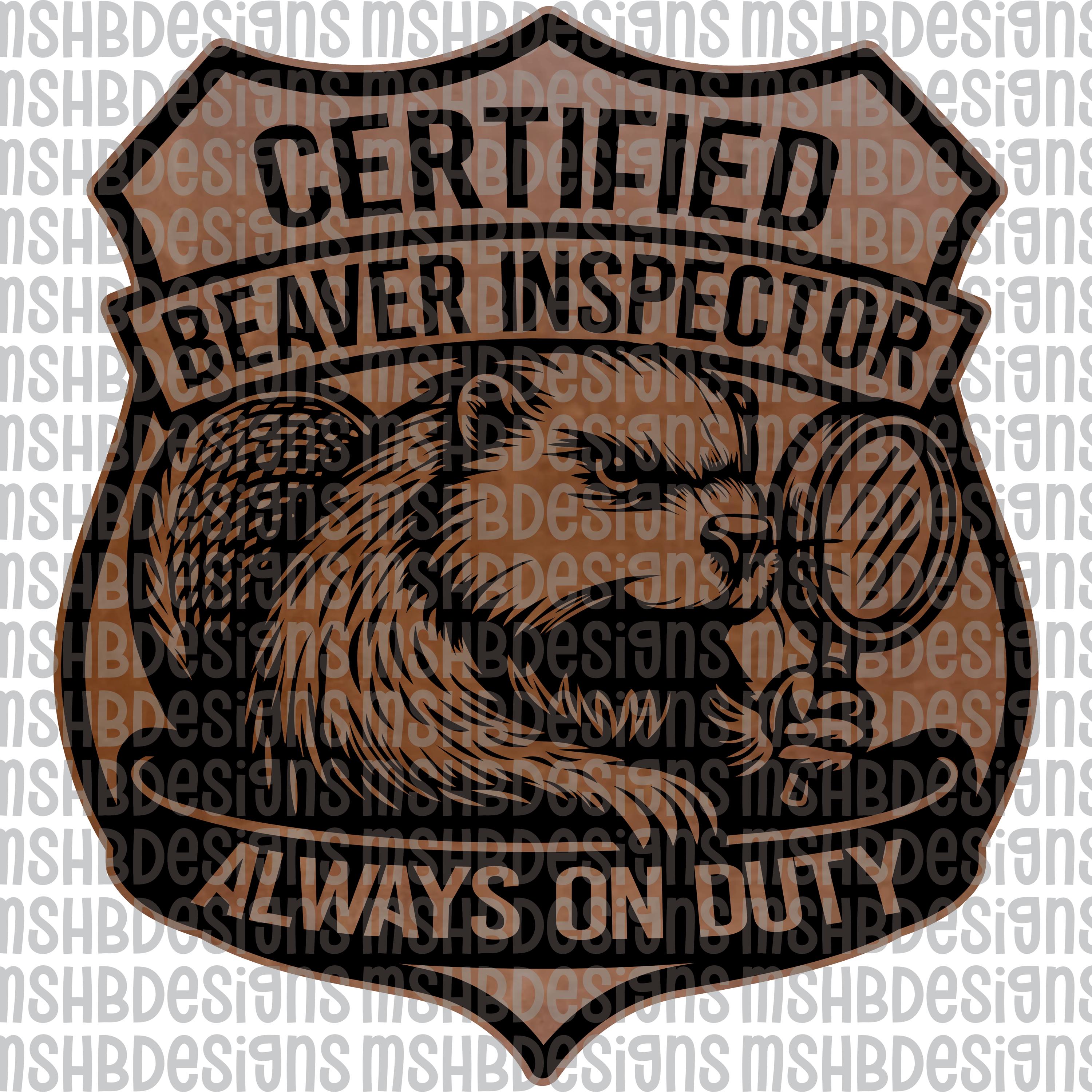 Certified Beaver Inspector SVG | Funny Badge Hat Patch Design for Laser ...