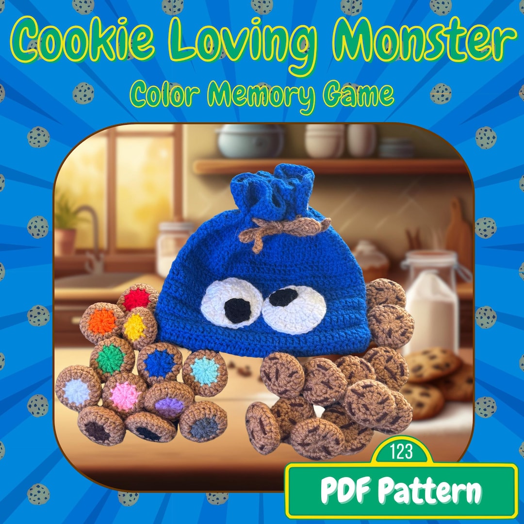 Cookie Loving Monster Color Matching Memory Game Crochet Pattern - Etsy