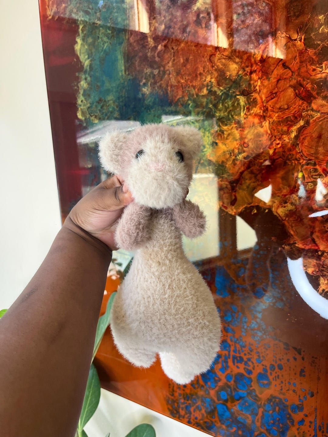 Large Weighted Fuzzy Ferret Plush – Handmade Crochet Ferret | Soft ...