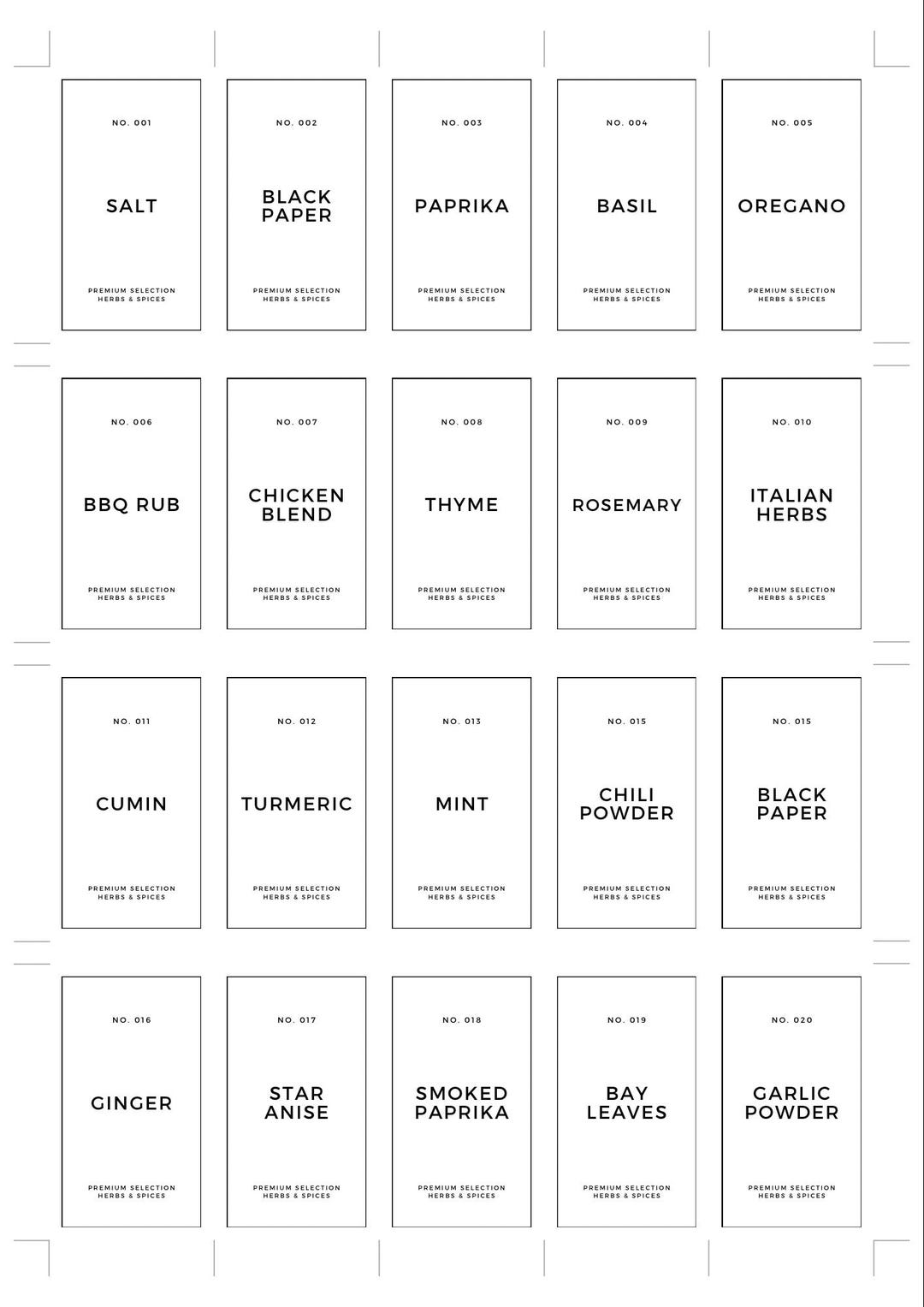 Spice Blend Labels - Etsy