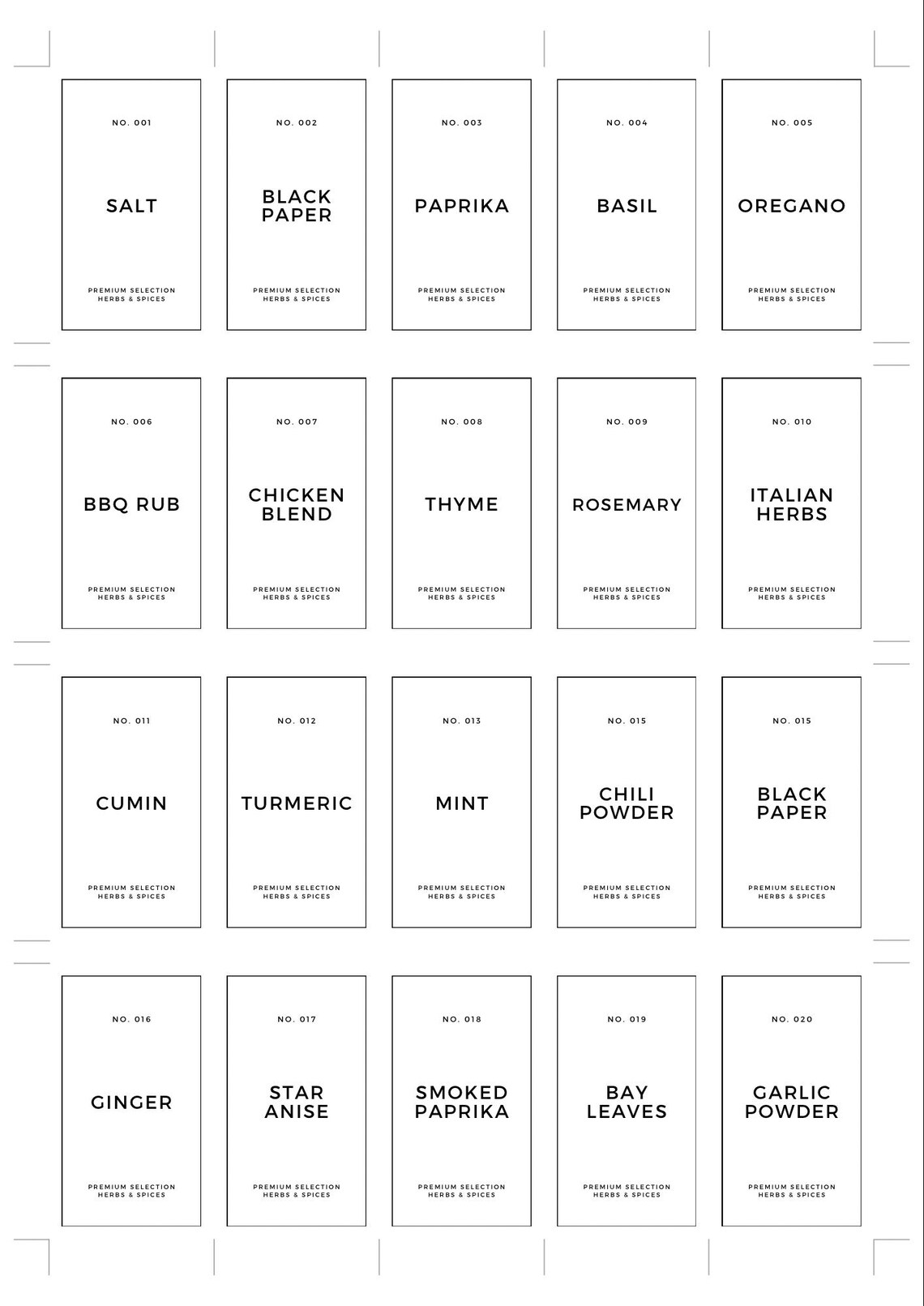 Spice Blend Labels - Etsy