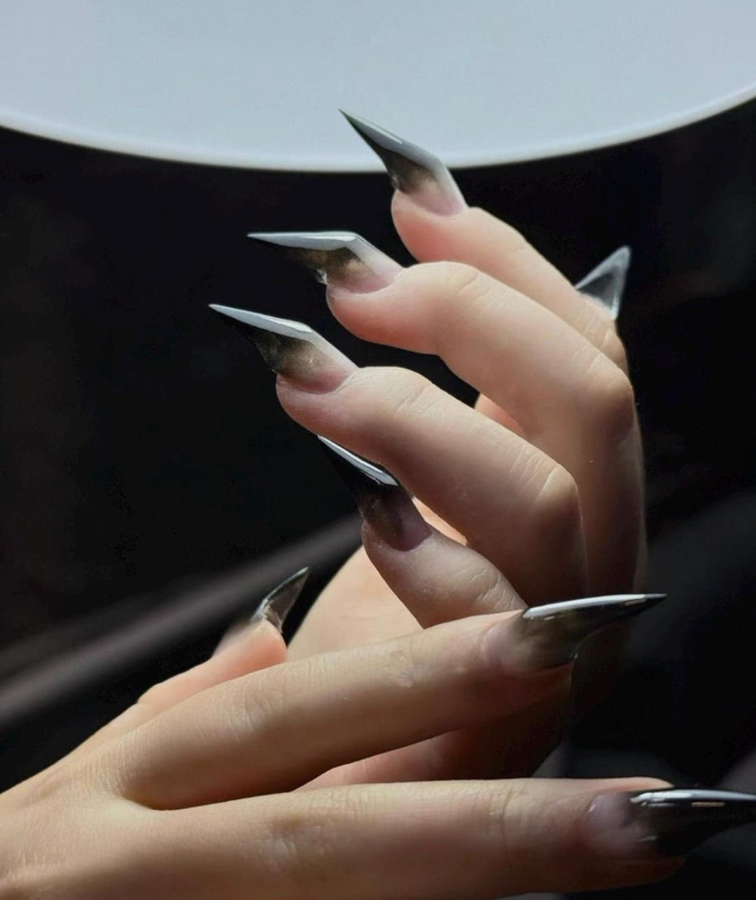 Black Fade Claw Press-on Nails – Ultra Long 3D Cat Claws Stiletto Set ...