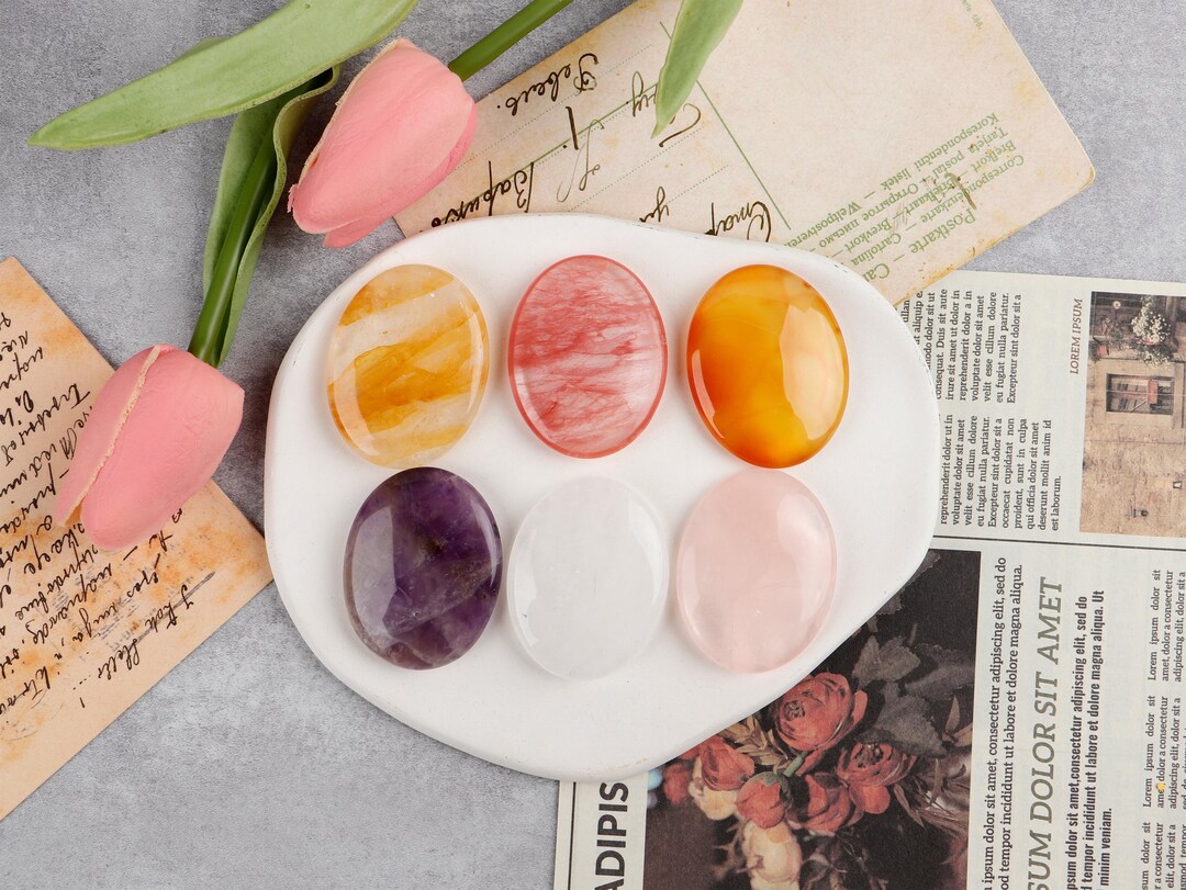 Natural Worry Stone for Anxiety Relief, Handcrafted Thumb Stone ...