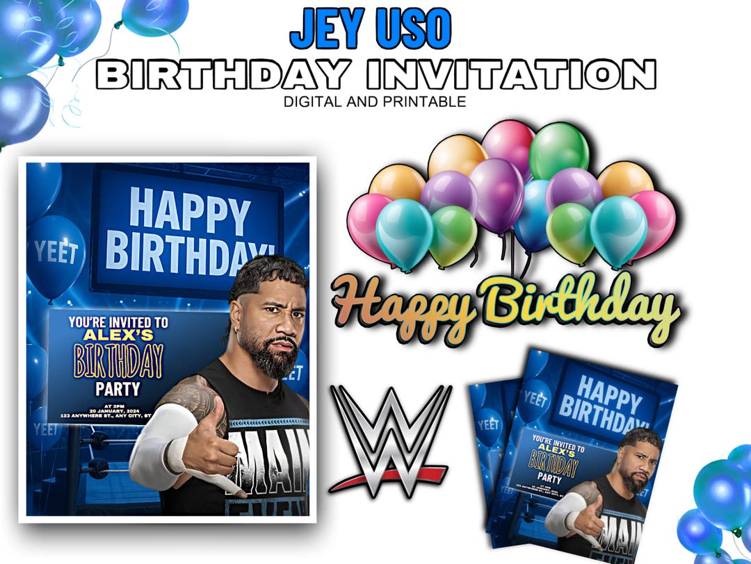 Jey Usage BIRTHDAY INVITATION (custom) - Etsy