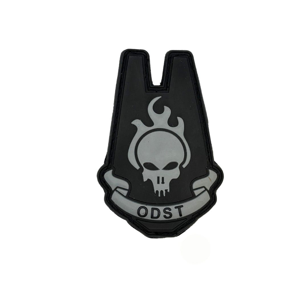 ODST Gray/blk Tactical Patch [3.50 Inch - PVC Hook Fastener Backing ...