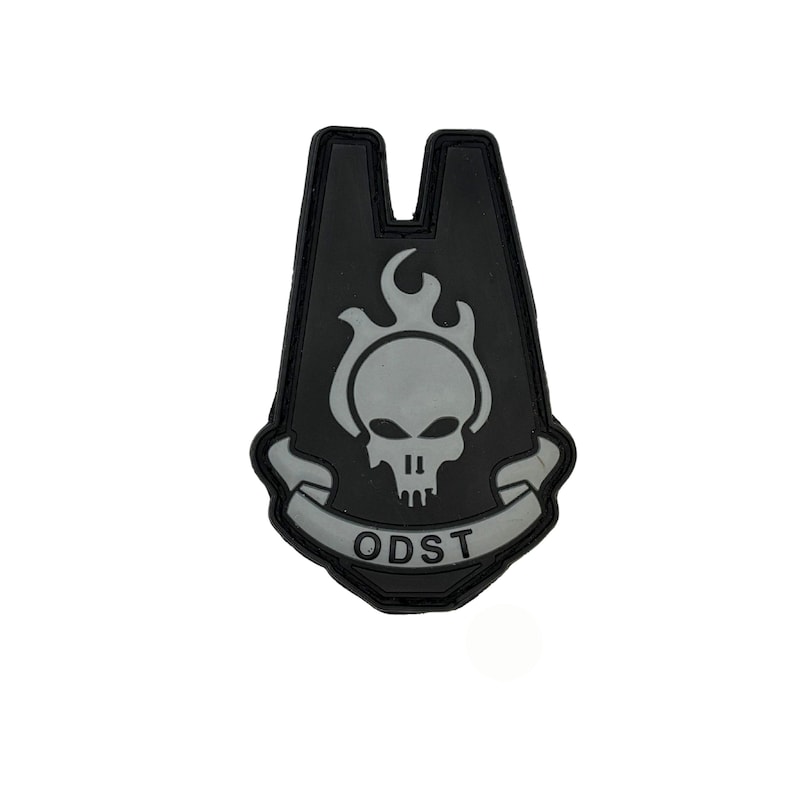 ODST Gray/blk Tactical Patch [3.50 Inch - PVC Hook Fastener Backing ...
