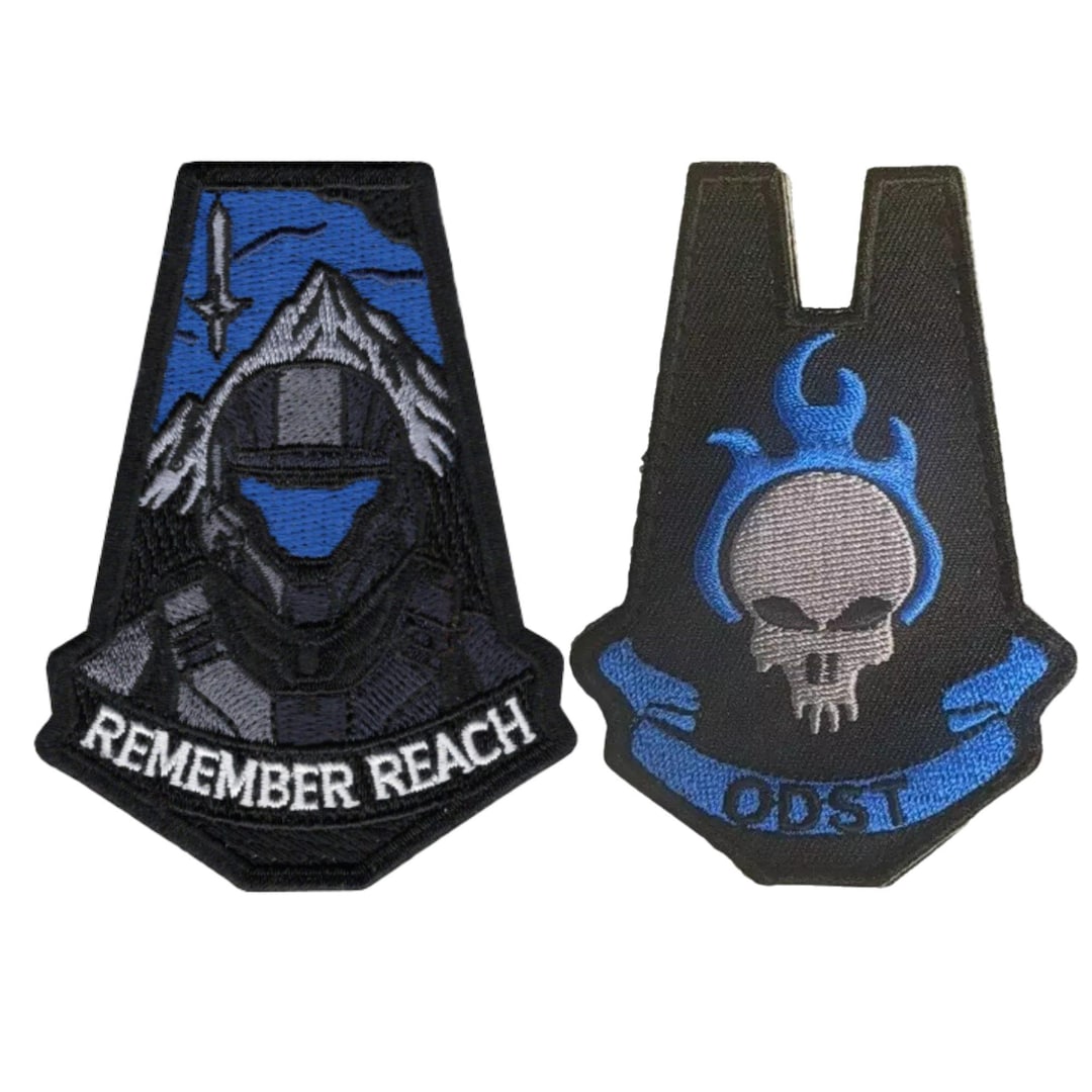 Blue 2 PC ODST Remember Reach Tactical Patch 3.50 Inch - Hook Fastener ...