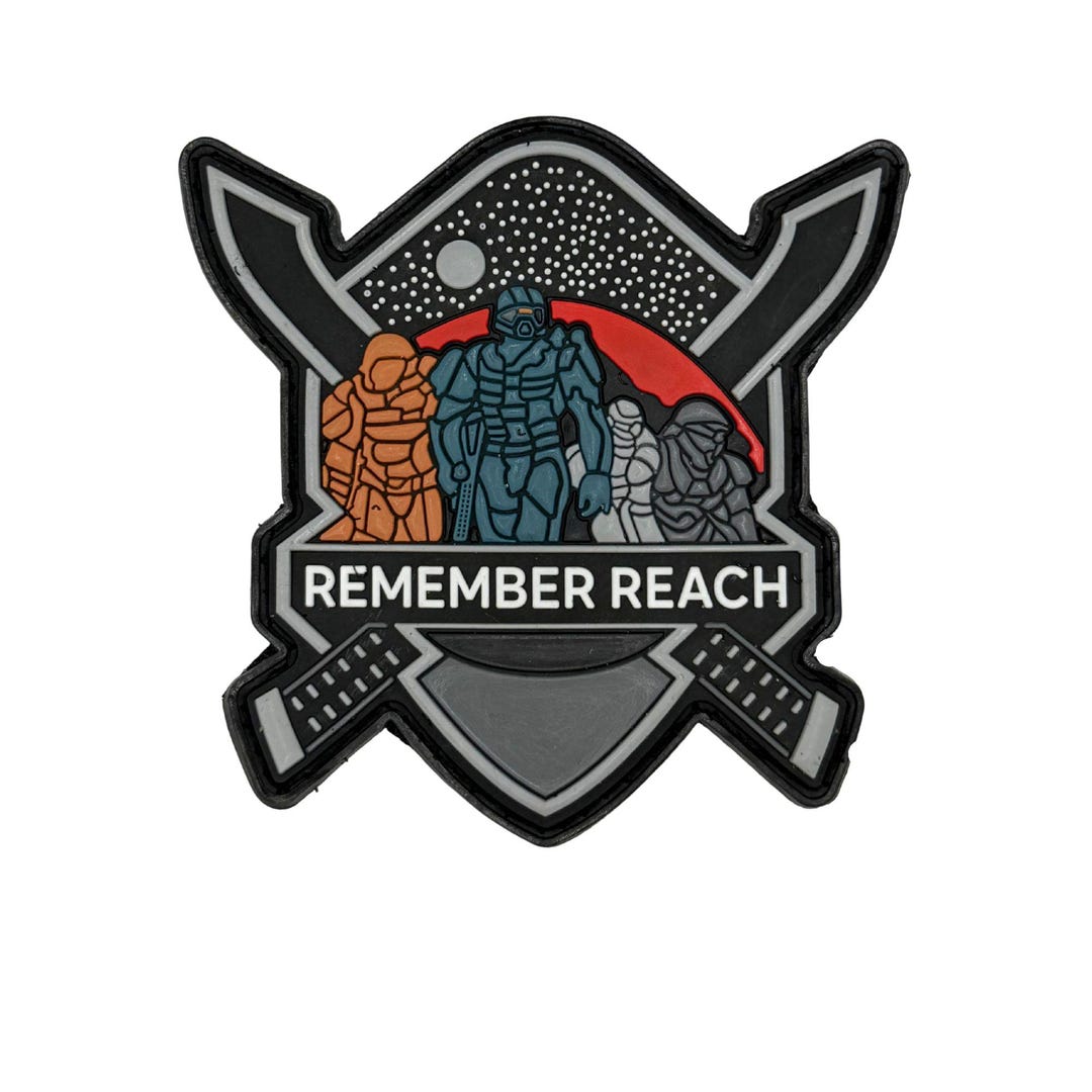 Remember Reach Legendary Shape White PVC Hook Fastener Patch 3.5x2.5 ...