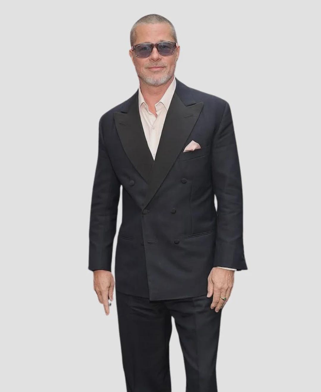 Brad Pitt Stylish Double Breasted Navy Blue Men Prom Suit - Etsy