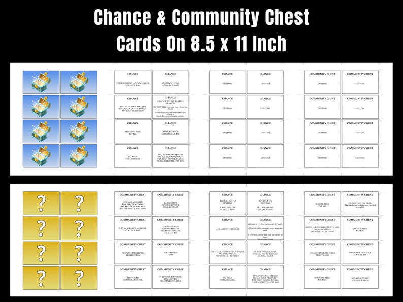 Editable Blank Monopoly Game Template - Custom Monopoly Printable Board ...