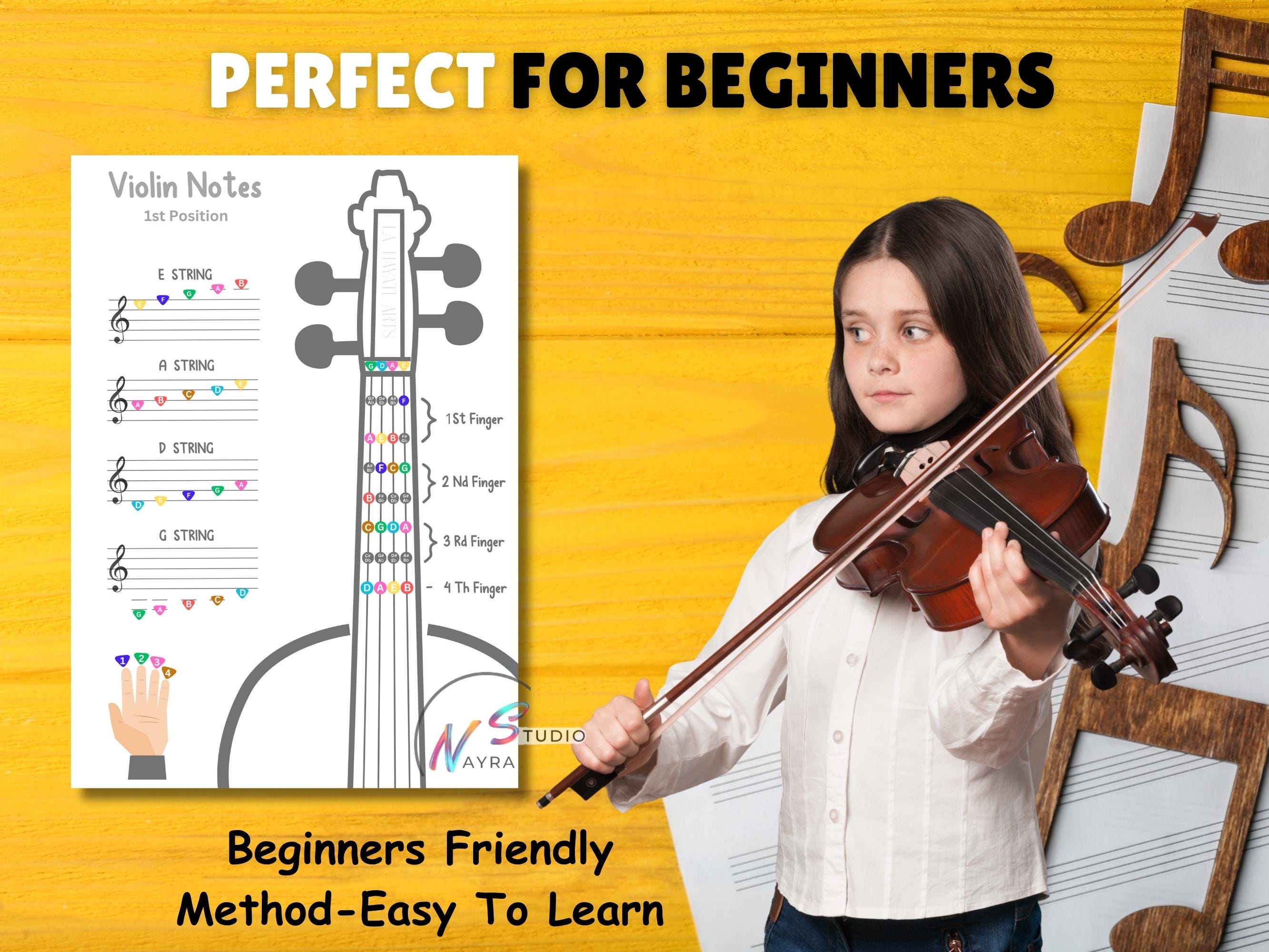 Violin First Position Fingerboard Chart Poster,violin Education ...