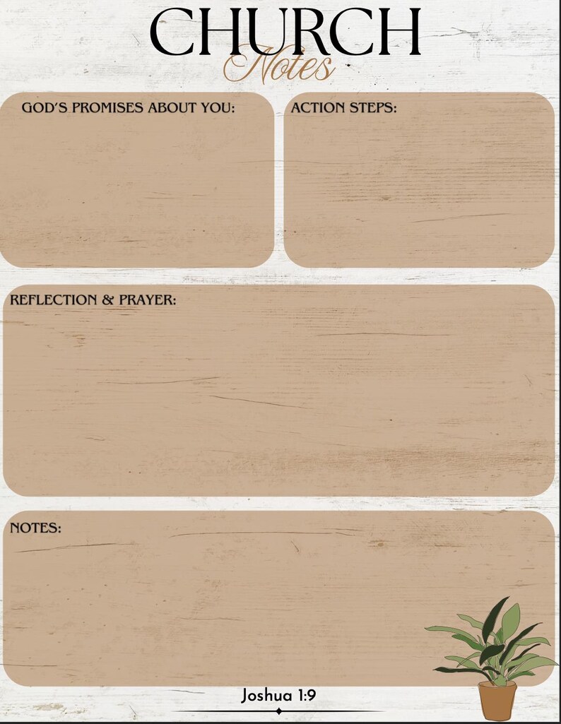 Church Notes Template | Sermon Notes Printable PDF, Digital Bible Study ...