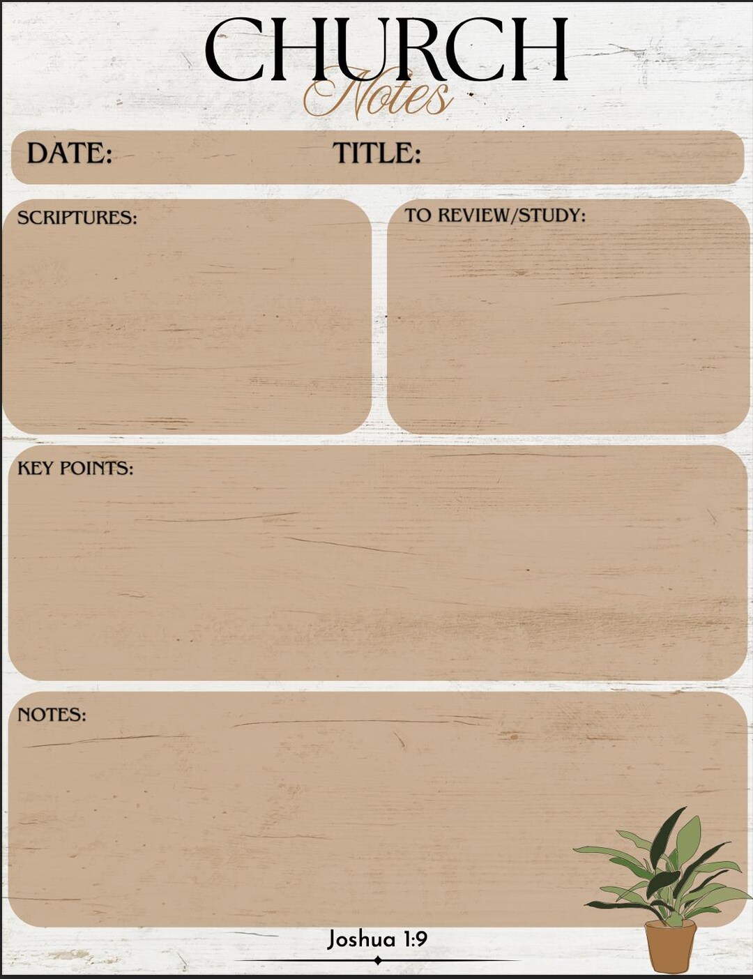 Church Notes Template | Sermon Notes Printable PDF, Digital Bible Study ...