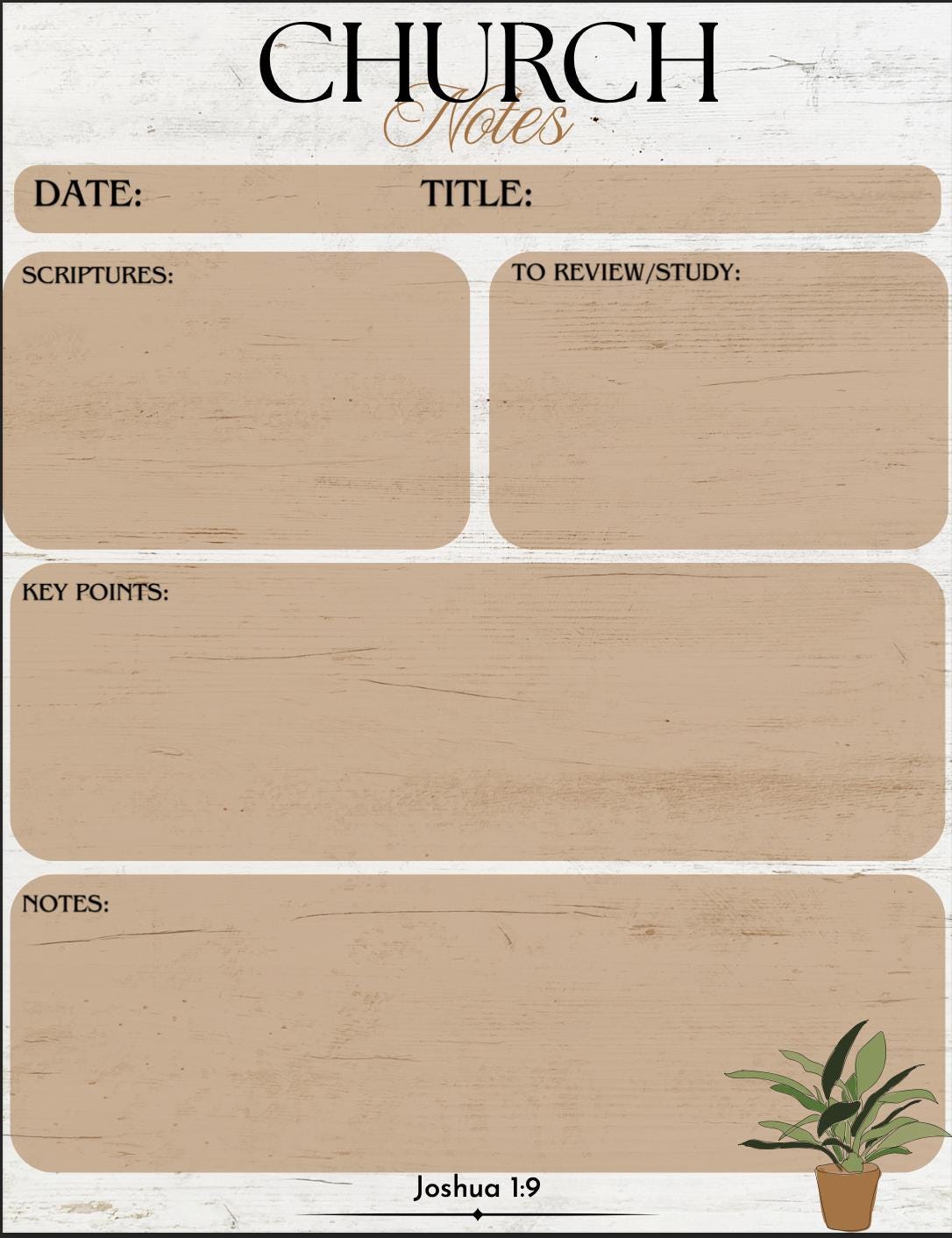 Church Notes Template | Sermon Notes Printable PDF, Digital Bible Study ...