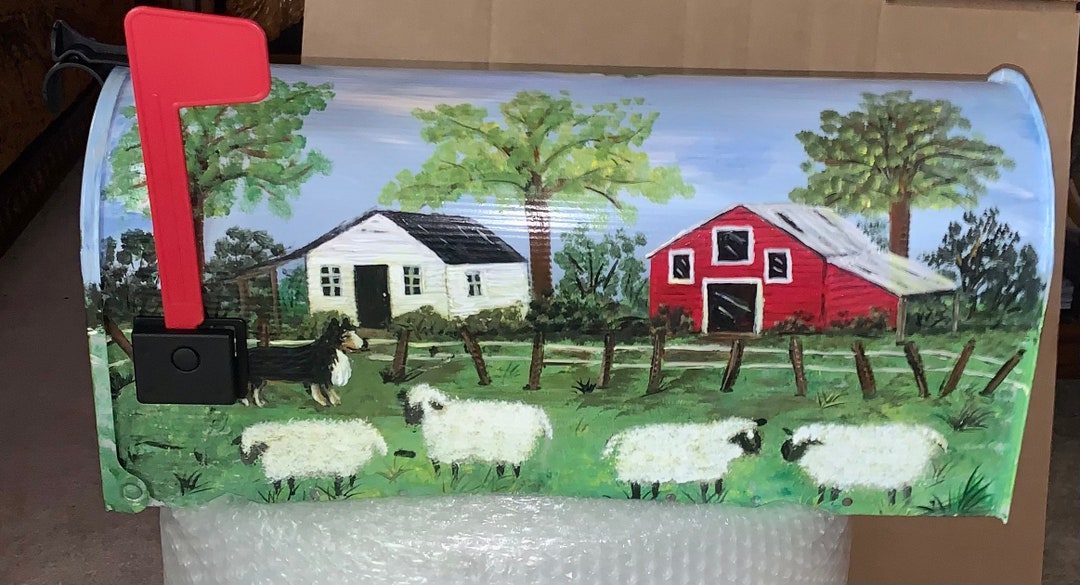 Flock of Sheep Rural Mailbox - Etsy