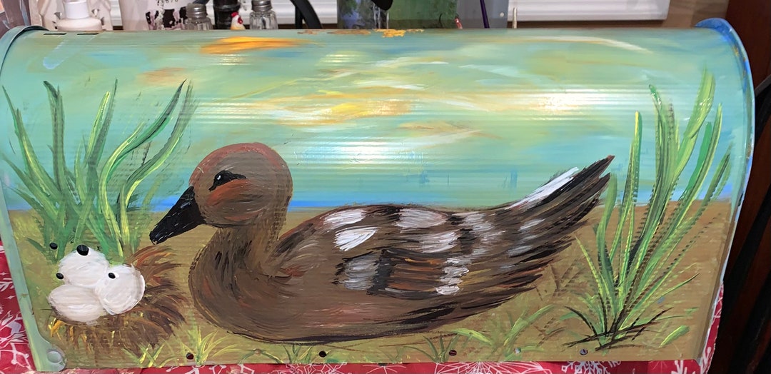 Duck Hand Painted Rural Mailbox - Etsy