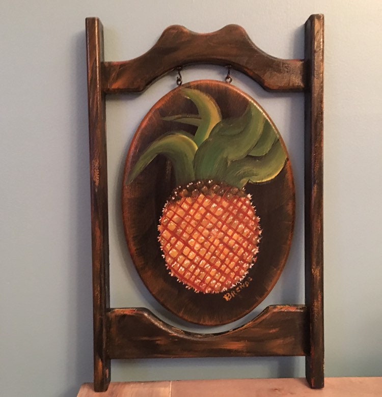 Hand Painted Pineapple Welcome Sign - Etsy
