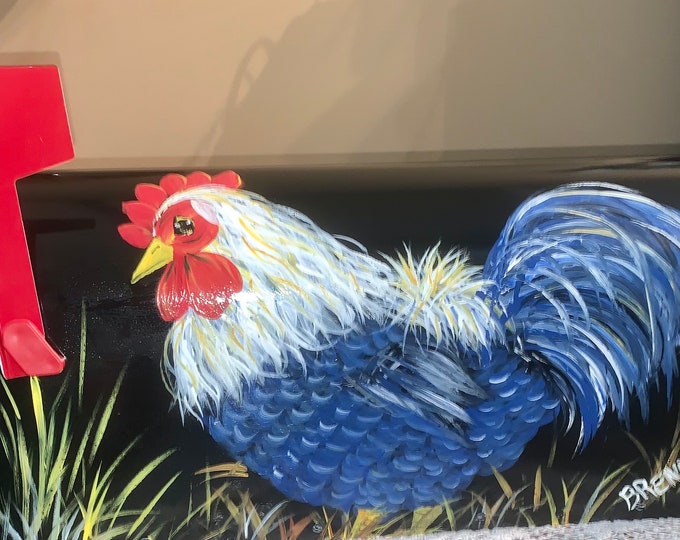 Farmhouse Hand Painted Rooster/ Hen Mailbox - Etsy