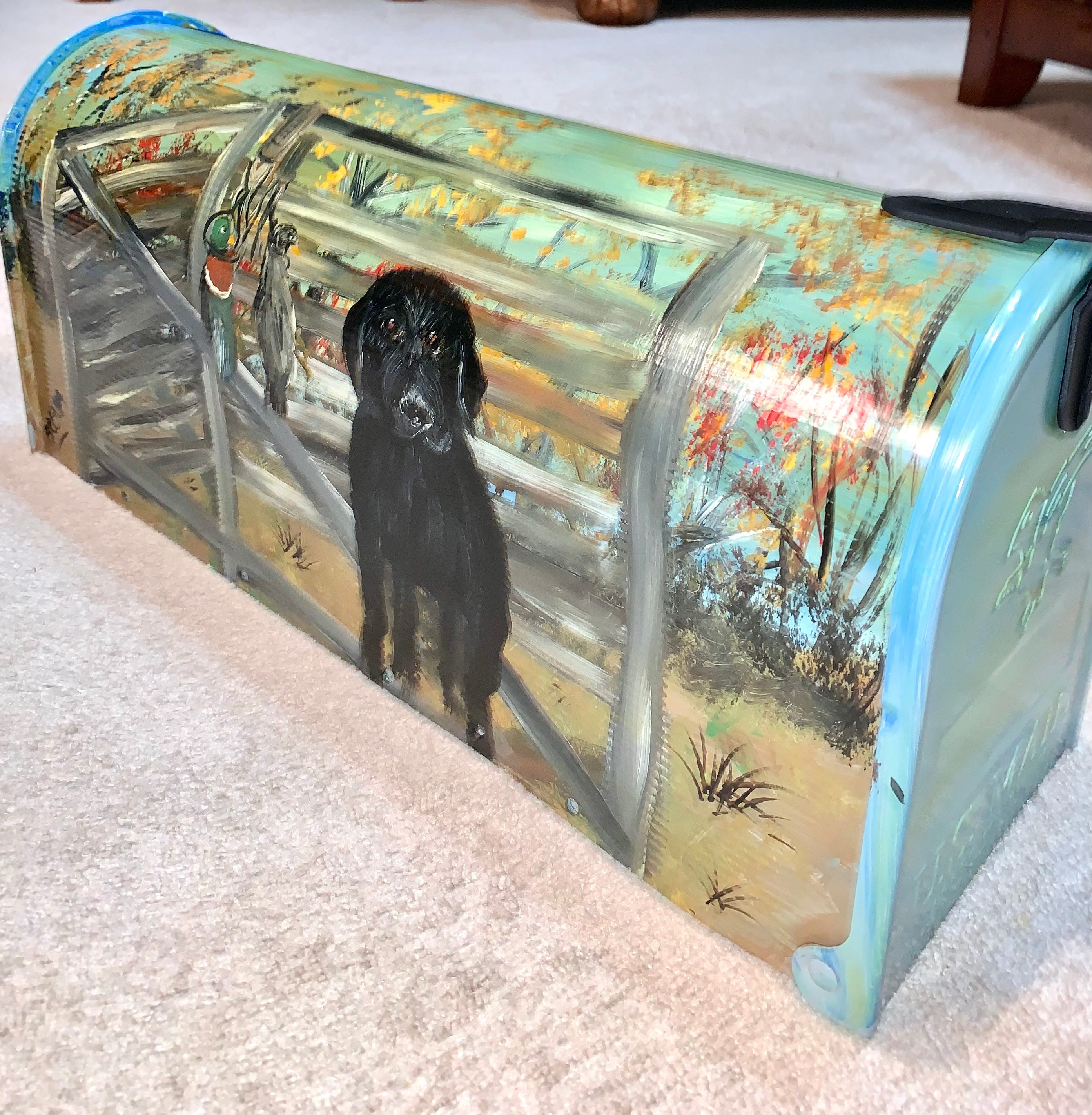 Black Labrador Retriever and Duck Hand Painted Rural Mailbox - Etsy