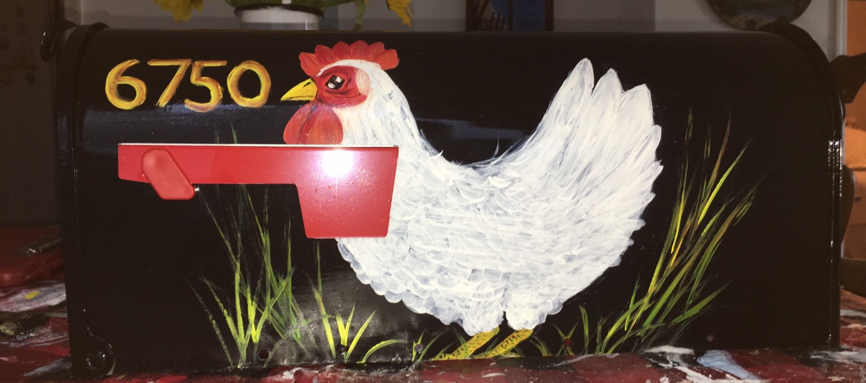 Rooster & Hen Hand Painted Mailboxes | Etsy