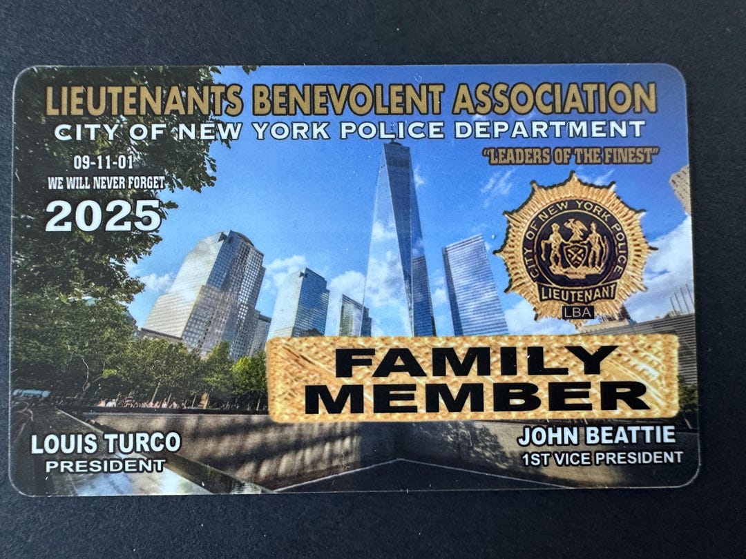 Lieutenants Benevolent Association 2025 Family Member PBA LBA Card - Etsy