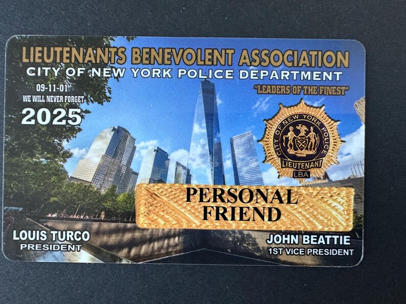 Lieutenants Benevolent Association 2025 Personal Friend PBA LBA Card - Etsy
