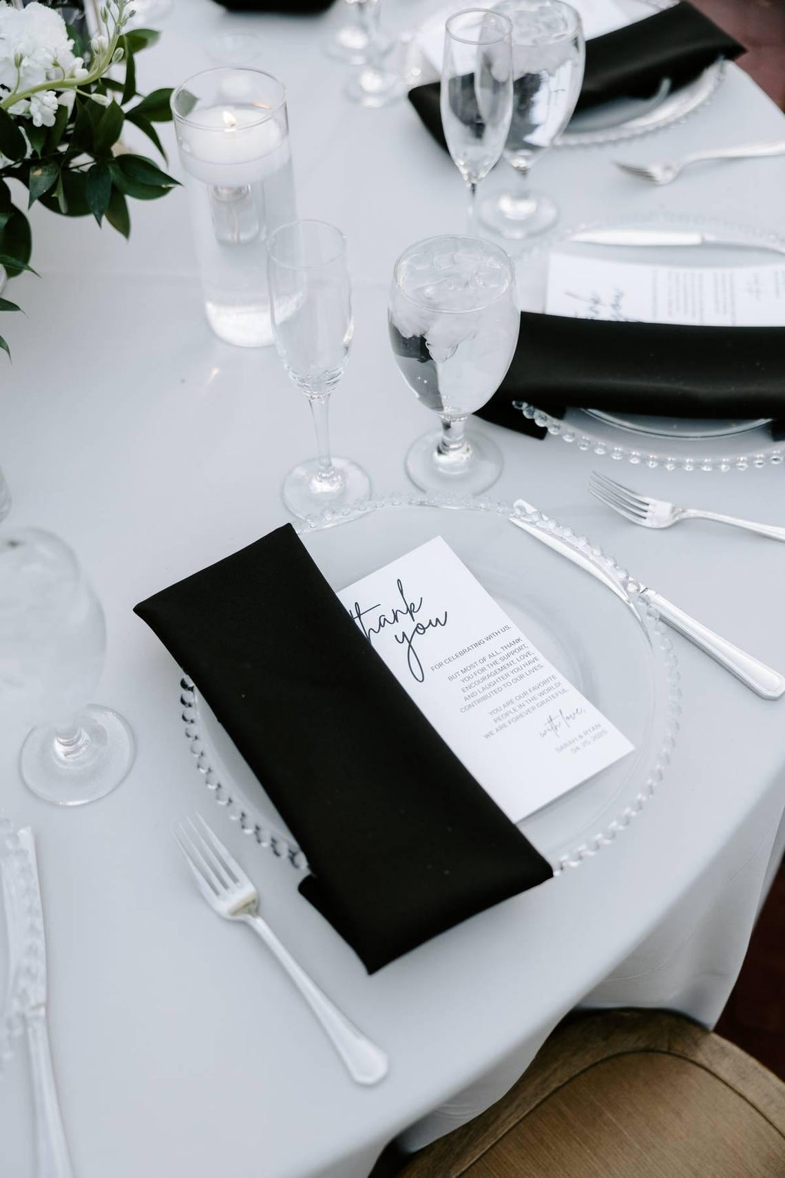 Wedding Thank You Card Template – 4 X 8.5 Table Card for Plate Setting ...