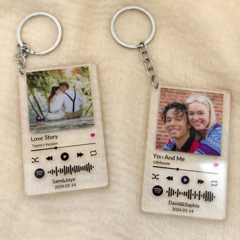 Personalized Acrylic Spotify Code Music Photo Keychain, Custom ...