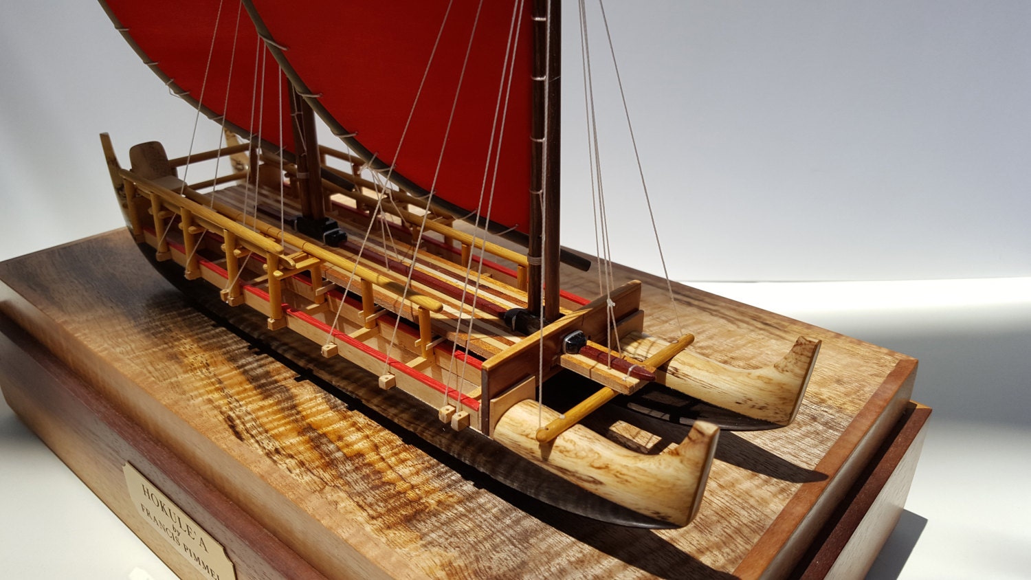 HOKULE'A VOYAGING CANOE, a true scale model — HAWAIIAN CANOES