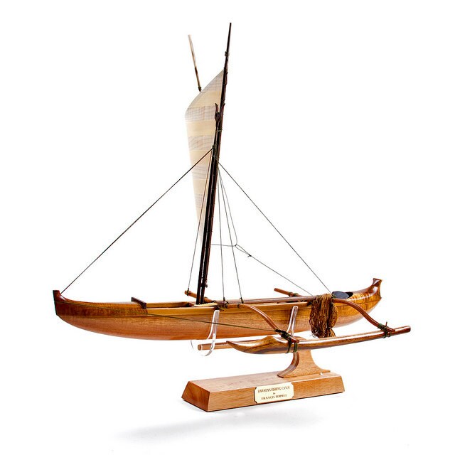 AUTHENTIC HAWAIIAN Scale Model of a fishing CANOE — HAWAIIAN CANOES