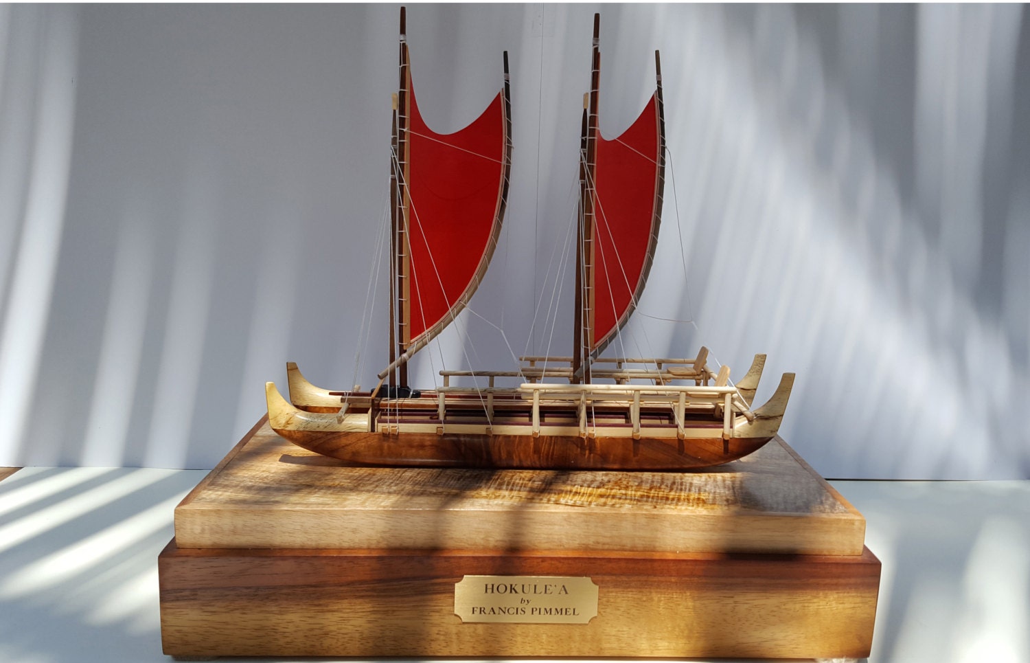HOKULE'A VOYAGING CANOE, a true scale model — HAWAIIAN CANOES