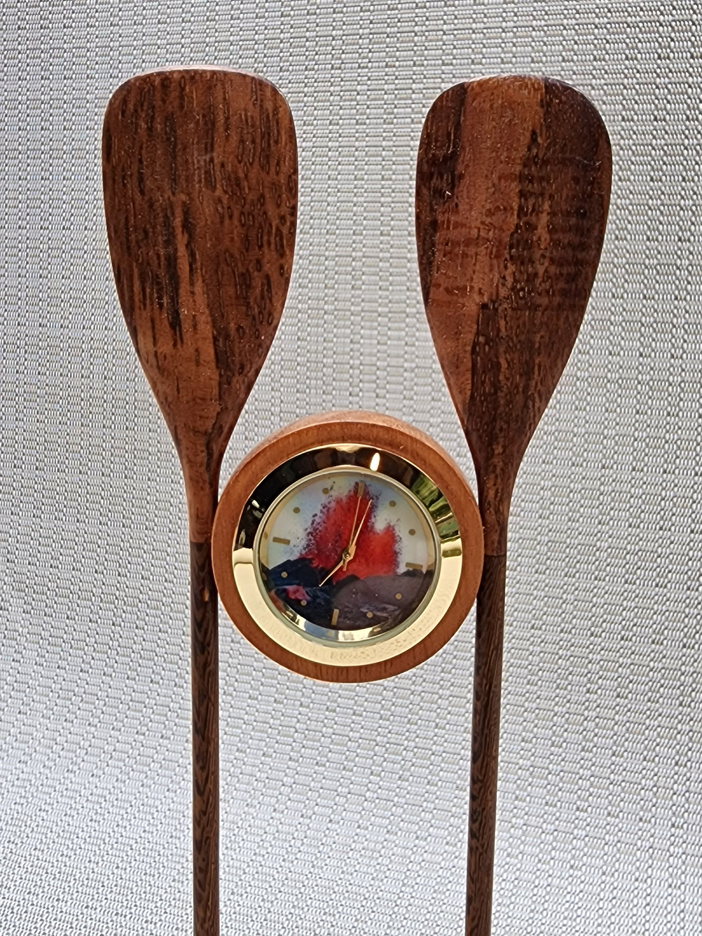 MAUNA LOA Desk Clock — HAWAIIAN CANOES