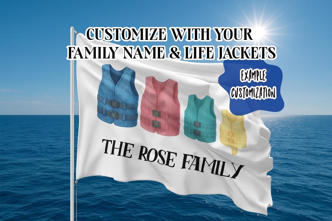 Custom Life Jacket Family Boat Flag Double Sided Personalized Nautical ...