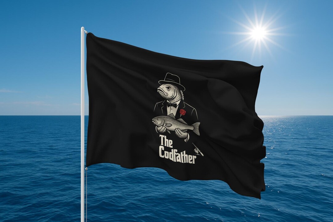 The Codfather Double Sided Boat Flag Funny Fishing Nautical Flag for ...