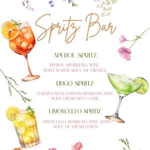 Aperol Spritz Bar Sign: Wedding Cocktail Menu, Editable Template - Etsy