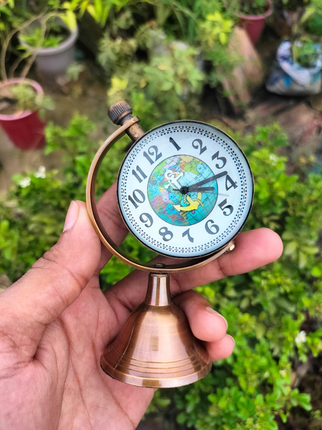 Handcrafted Brass World Map Clock, Explorer Style Nautical Decor - Etsy