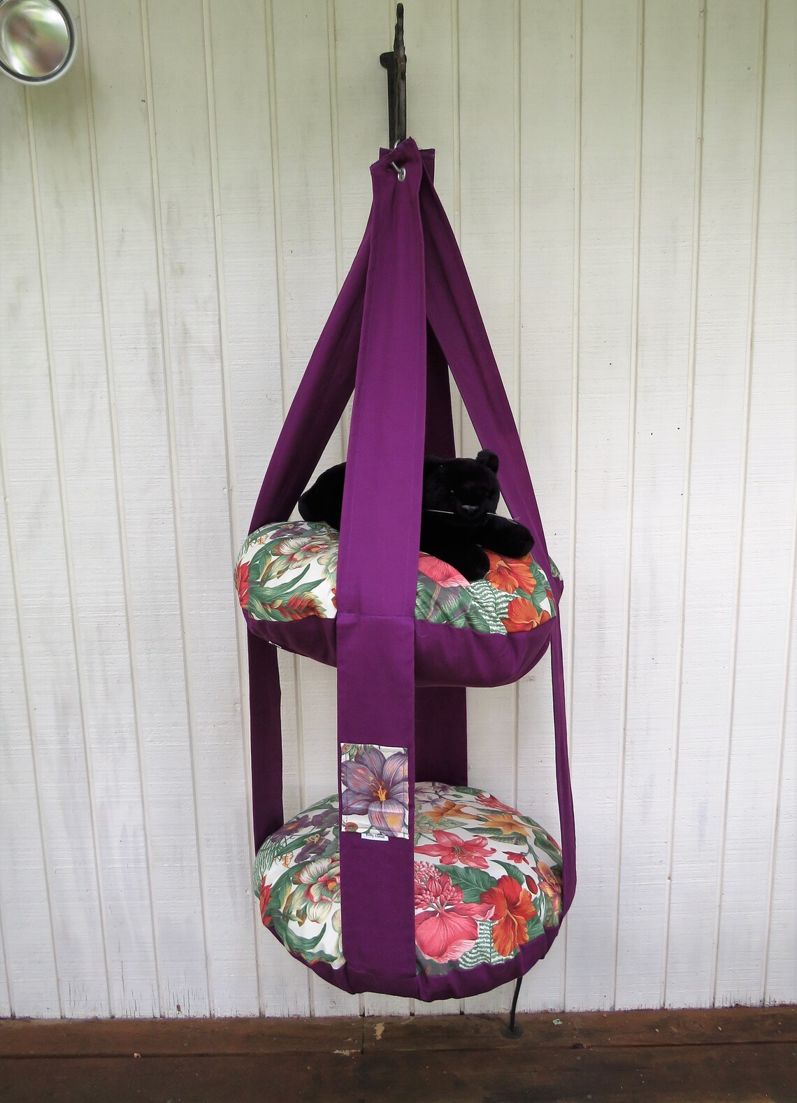 Cat Bed Orchid Purple & Colorful Floral Print Kitty Cloud - Etsy
