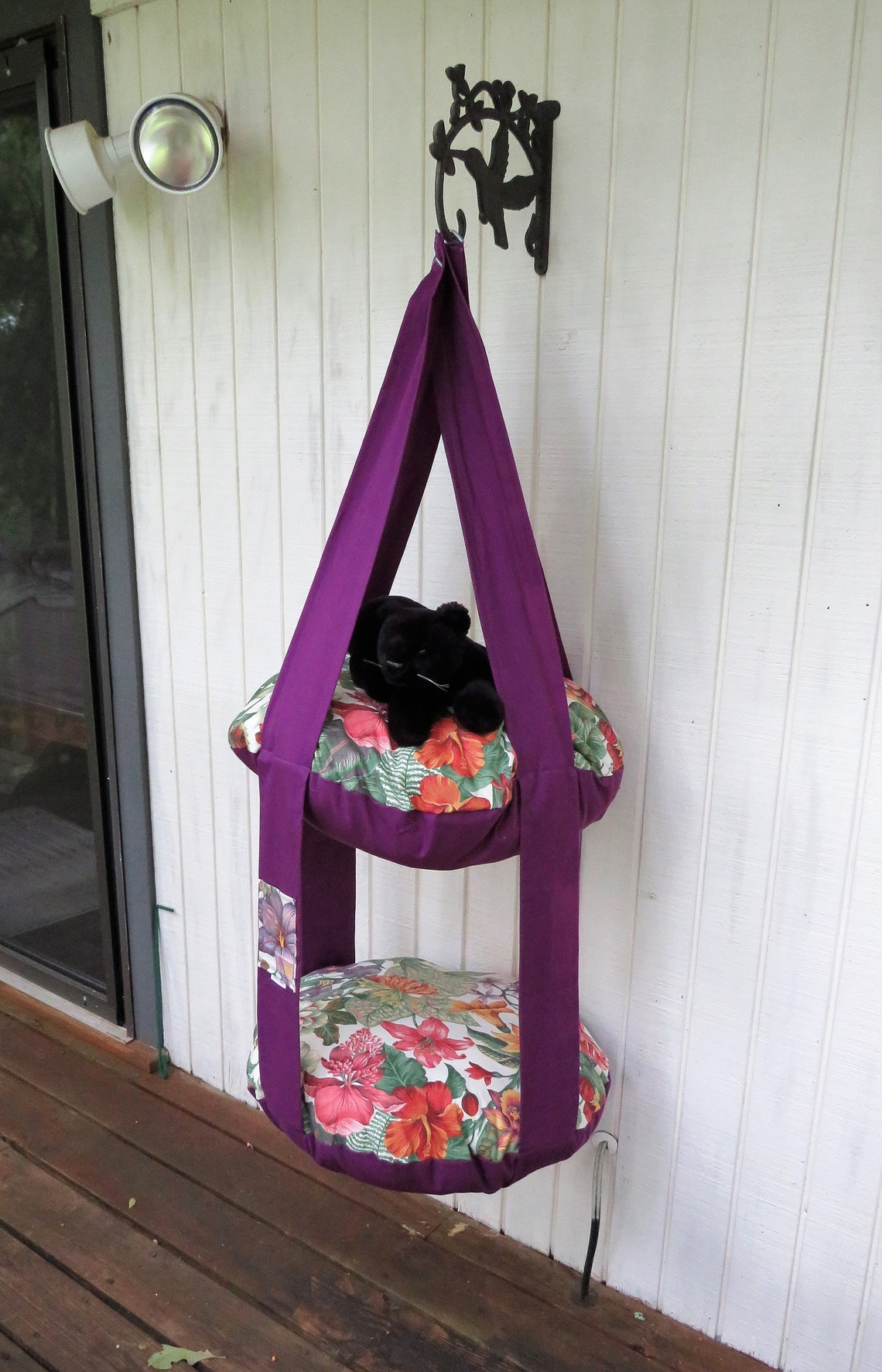 Cat Bed Orchid Purple & Colorful Floral Print Kitty Cloud - Etsy