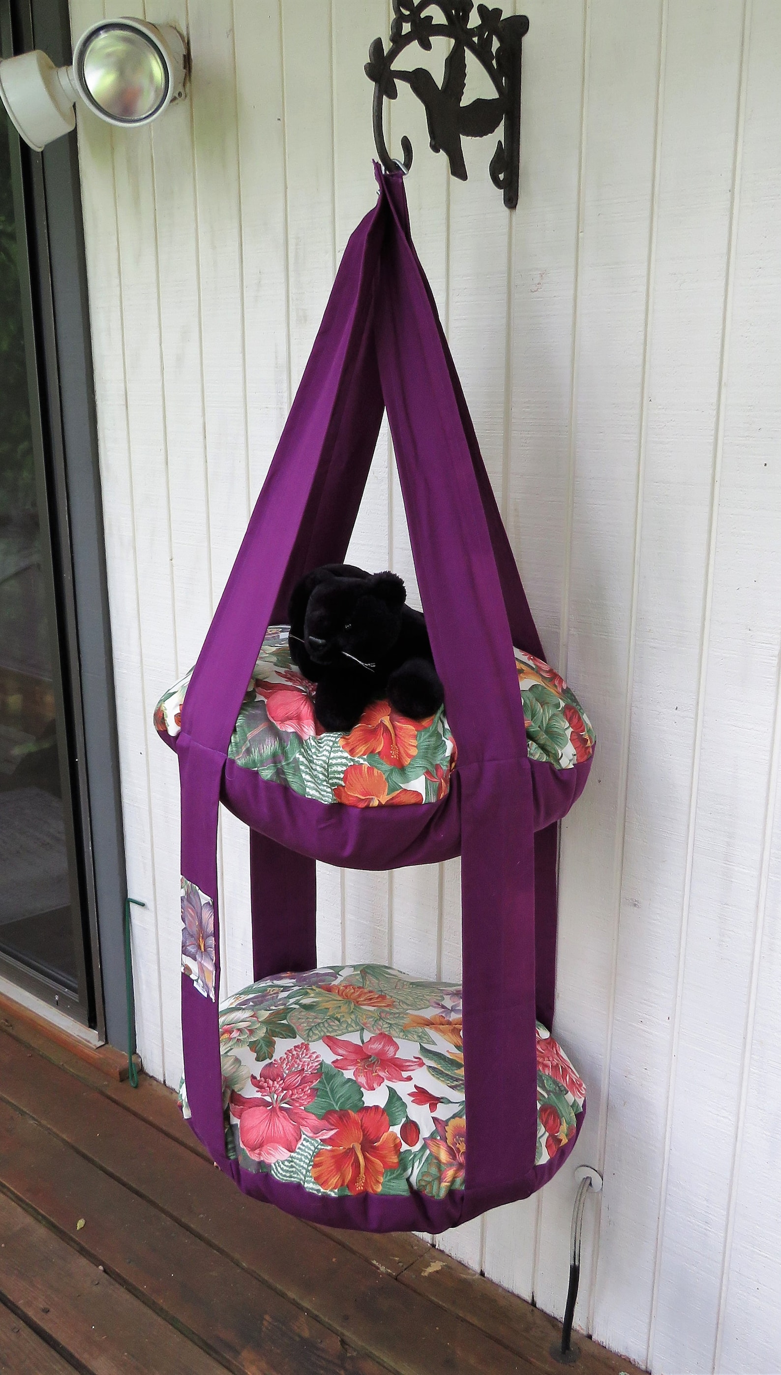Cat Bed Orchid Purple & Colorful Floral Print Kitty Cloud - Etsy