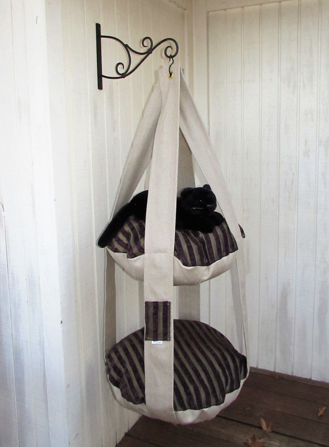 Cat Bed Purple & Olive Green Stripe Double Hanging Cat Bed - Etsy