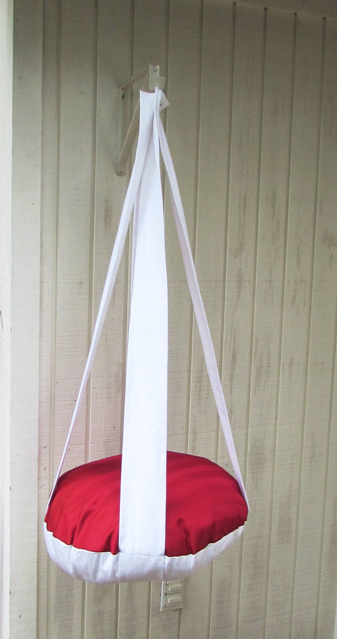 Cat Bed Red Herringbone & White Single Kitty Cloud Hanging - Etsy