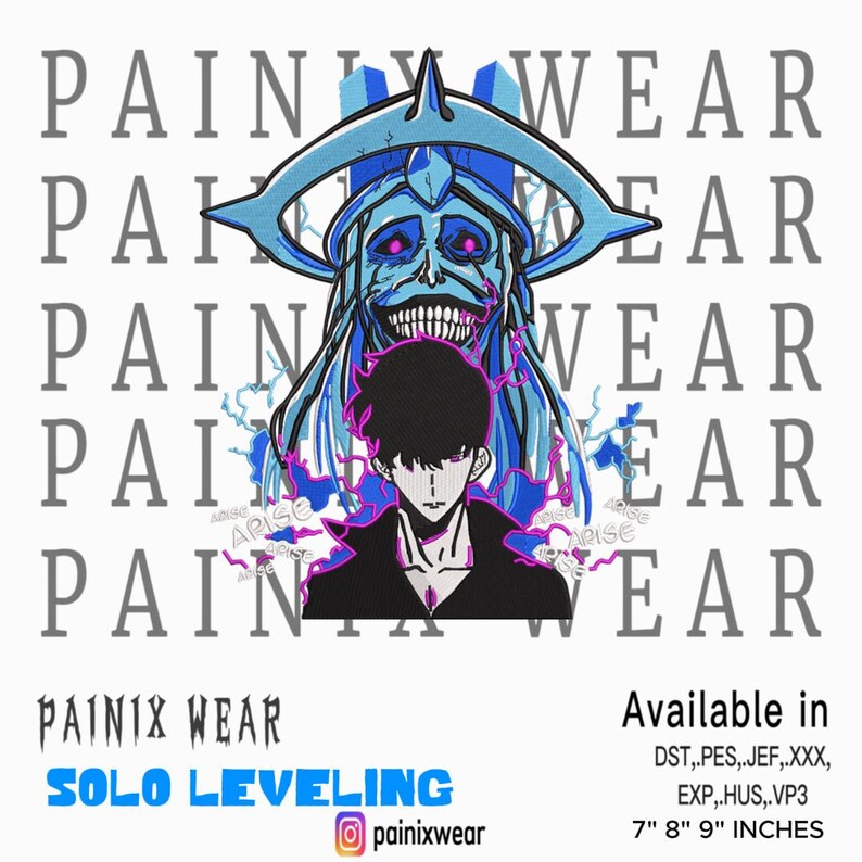 Solo Leveling Embroidery File | Sung Jin-woo Anime Design | Premium ...