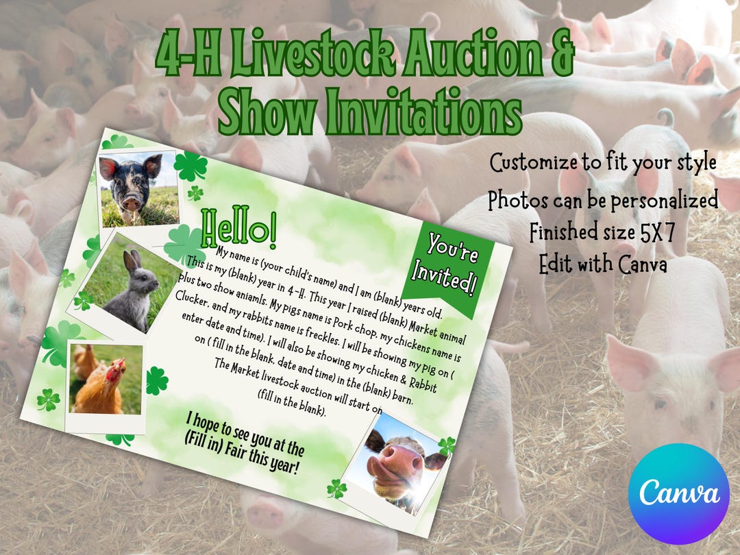 4-H Livestock Auction Invitations - Etsy