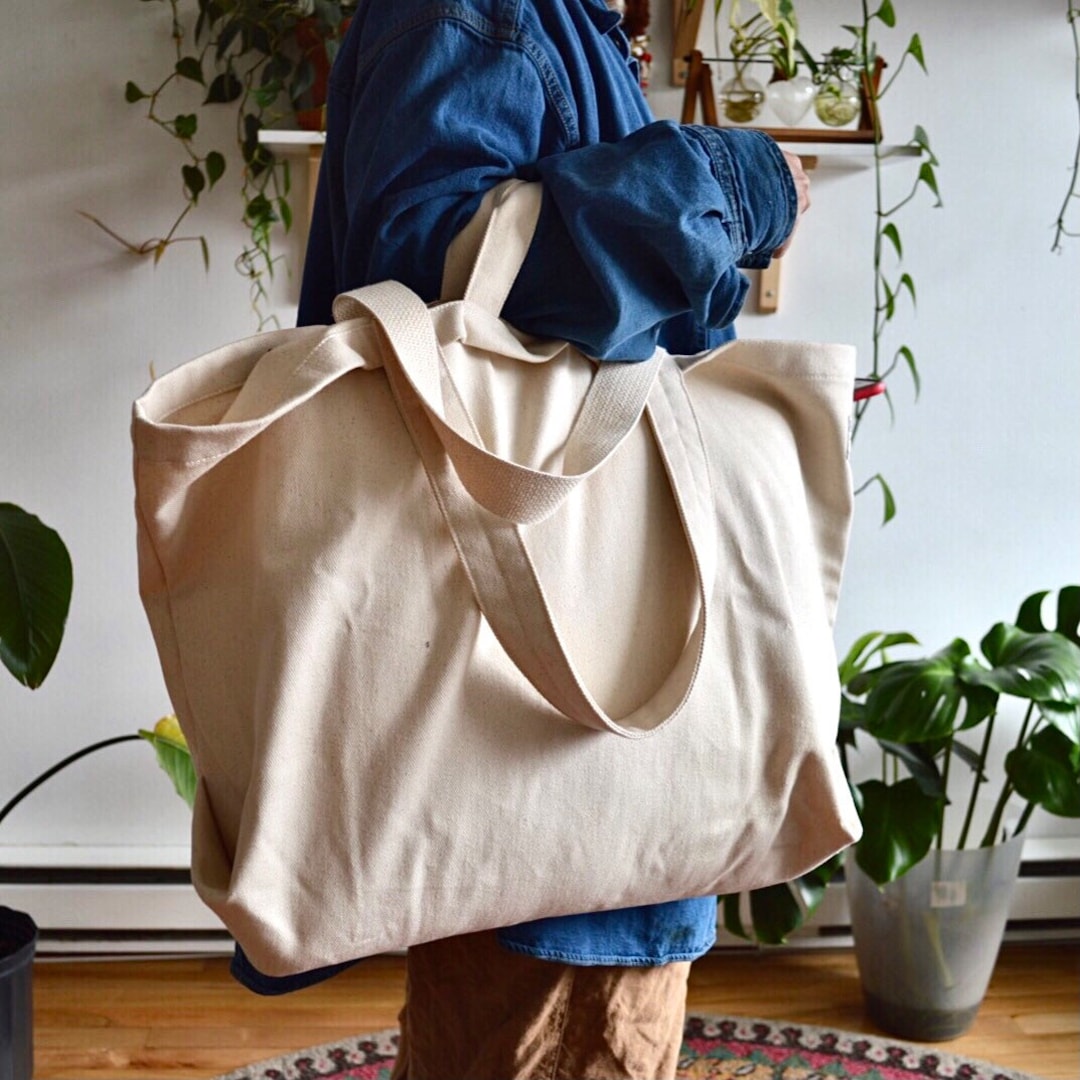 Large Tote With an Inside Bottle Pocket - Etsy